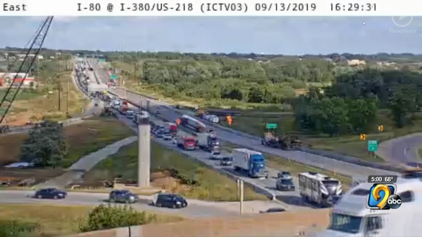 I-80 crash near Coralville causes traffic backups in Johnson County