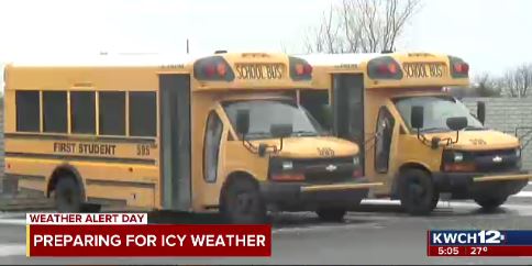 School bus drivers working to keep safe on icy roads