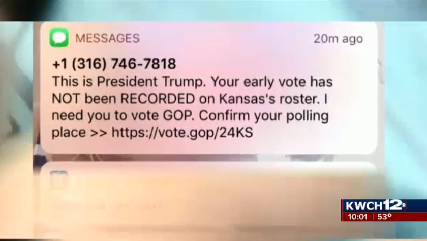 Political text messages causing confusion for Kansas voters