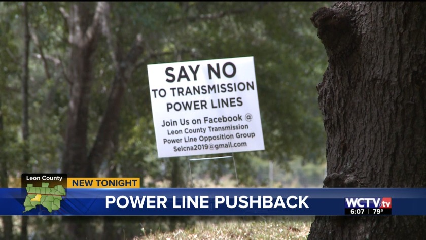 Tram Road residents protest transmission power line project