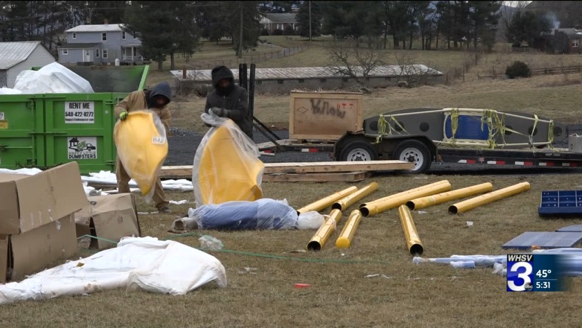 Construction begins on the playground at Rockingham Park at the Crossroads