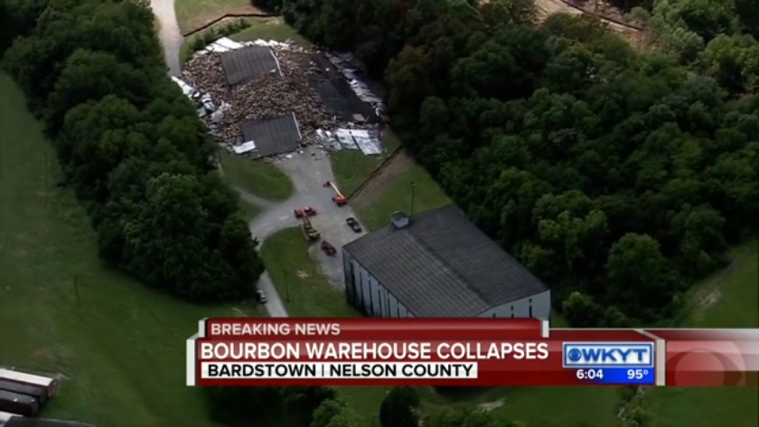 Bourbon warehouse collapses 2 weeks after partial collapse
