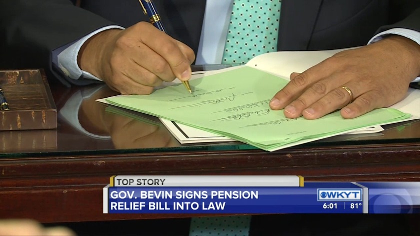 Gov. Bevin signs pension relief plan into law