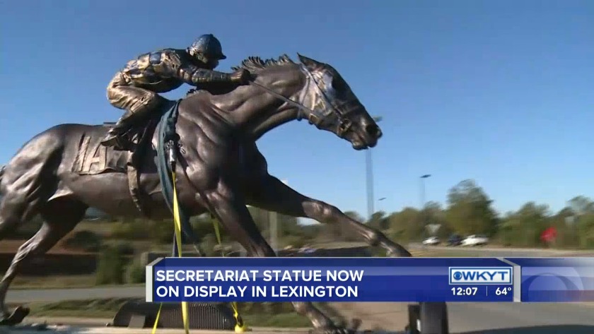 Secretariat statue installed at Lexington traffic circle