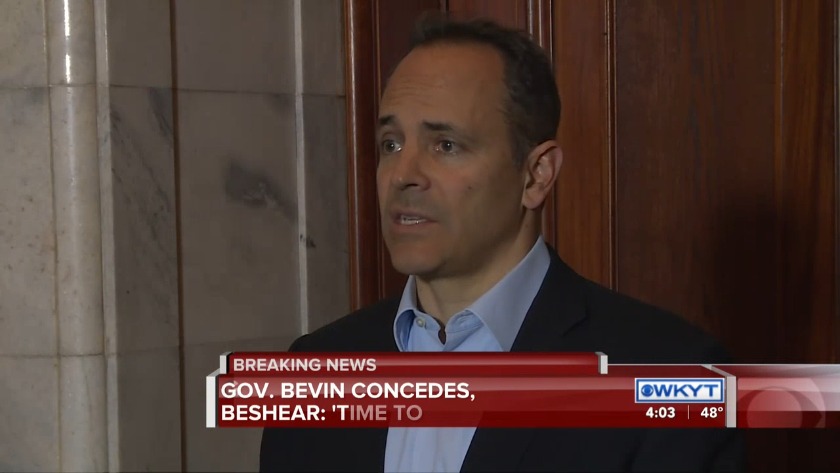 Gov. Bevin says he will not contest the election results