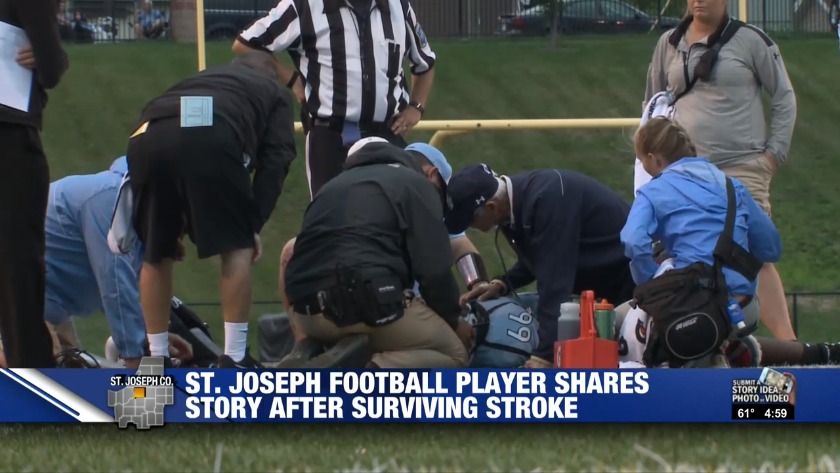 St. Joseph football player shares story after surviving stroke