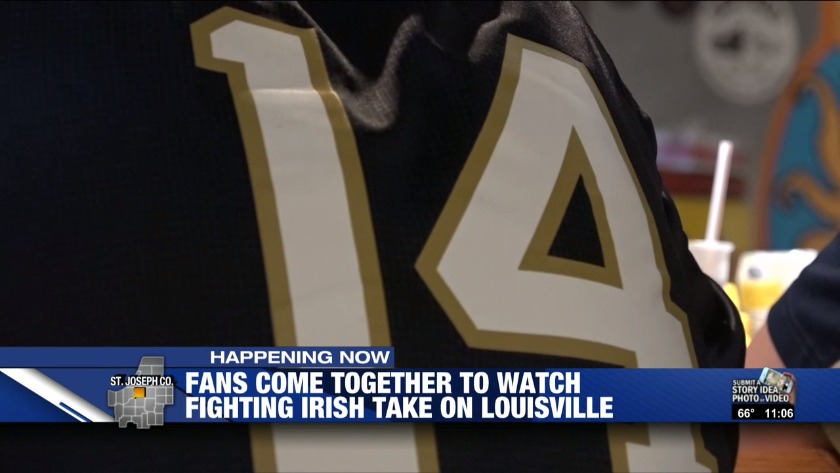 College students cheer on the Fighting Irish, excited for football season
