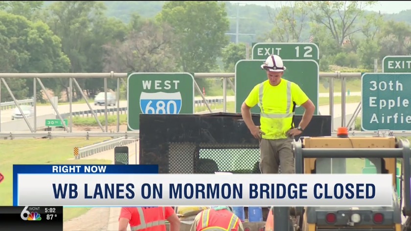 Emergency closure of Westbound I-680 at the Missouri River Bridge