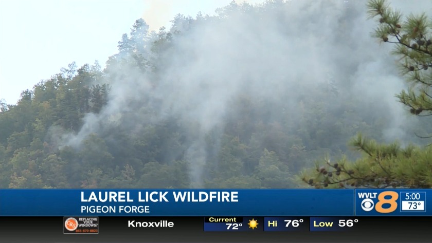 Pigeon Forge brush fire 100 percent contained