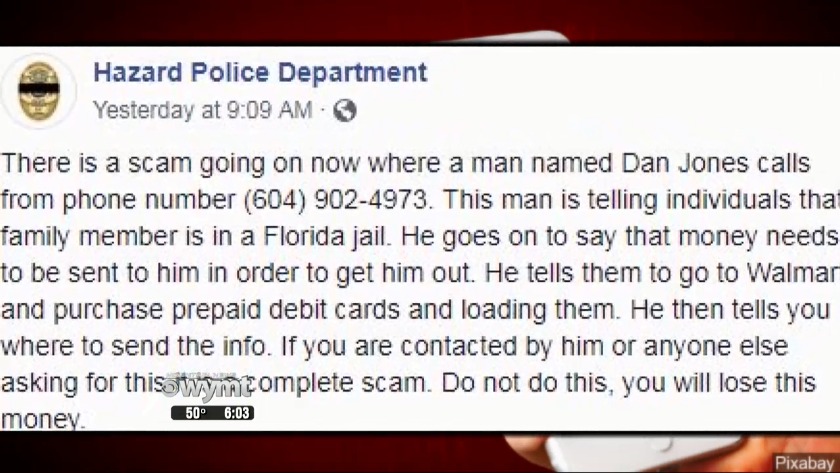 Police warn of scammers asking for money to bail your relatives out of jail